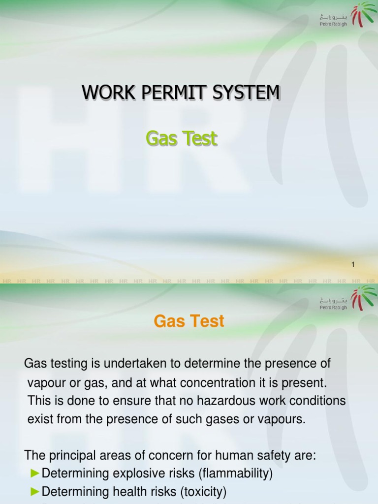 Gas Test Work Permit Pdf Gases Industrial Gases