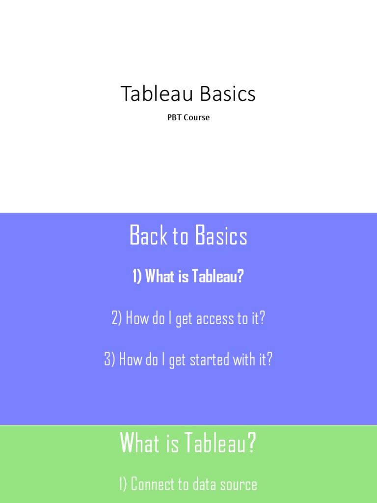 Tableau Basics for Students | PDF