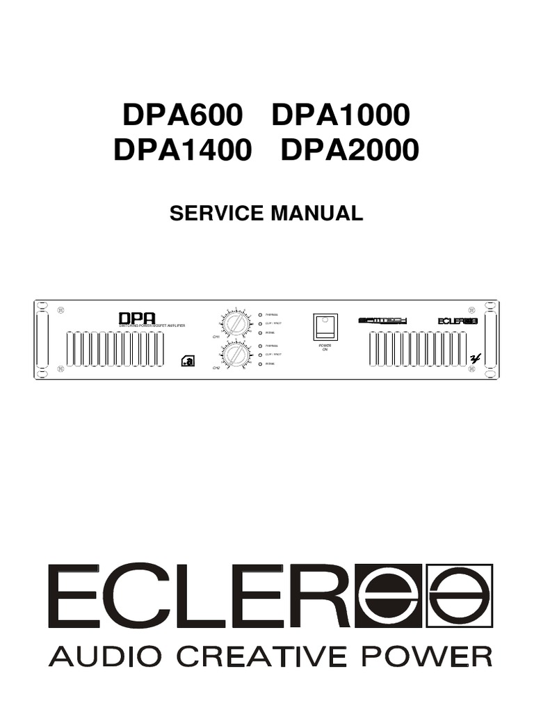 DPA600/1000/1400 Amplifier Service Manual | PDF | Amplifier ...