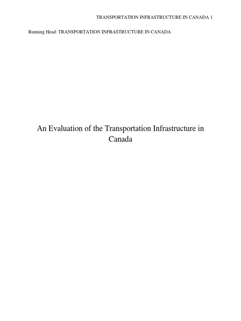Transportation Infrastructure in Canada | PDF | Great Lakes | Transport