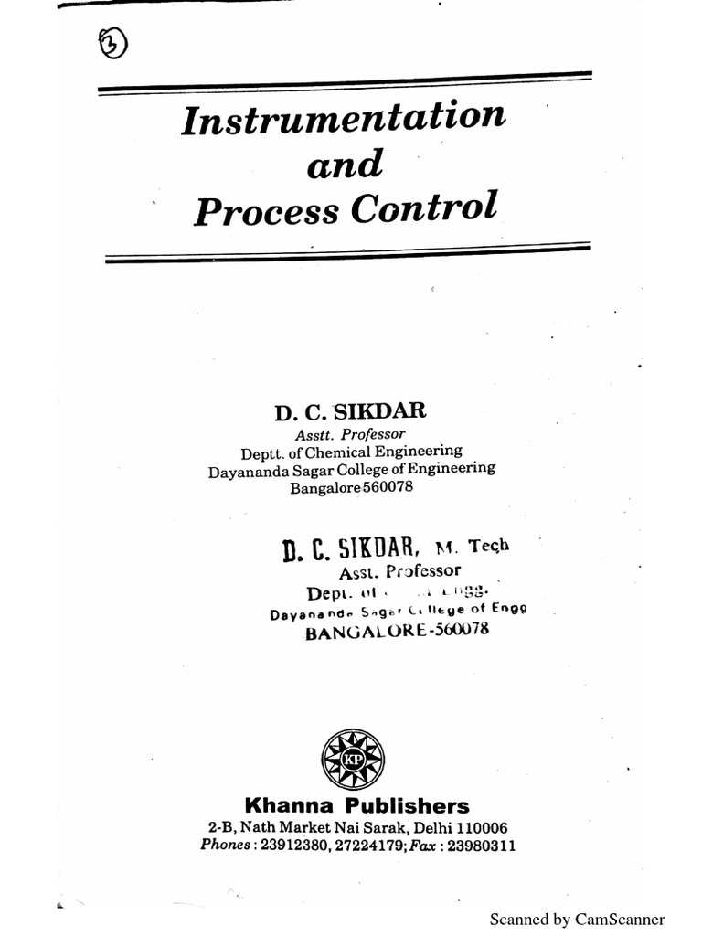Instrumentation and Process Control D.C Sikdar GATE PDF | PDF