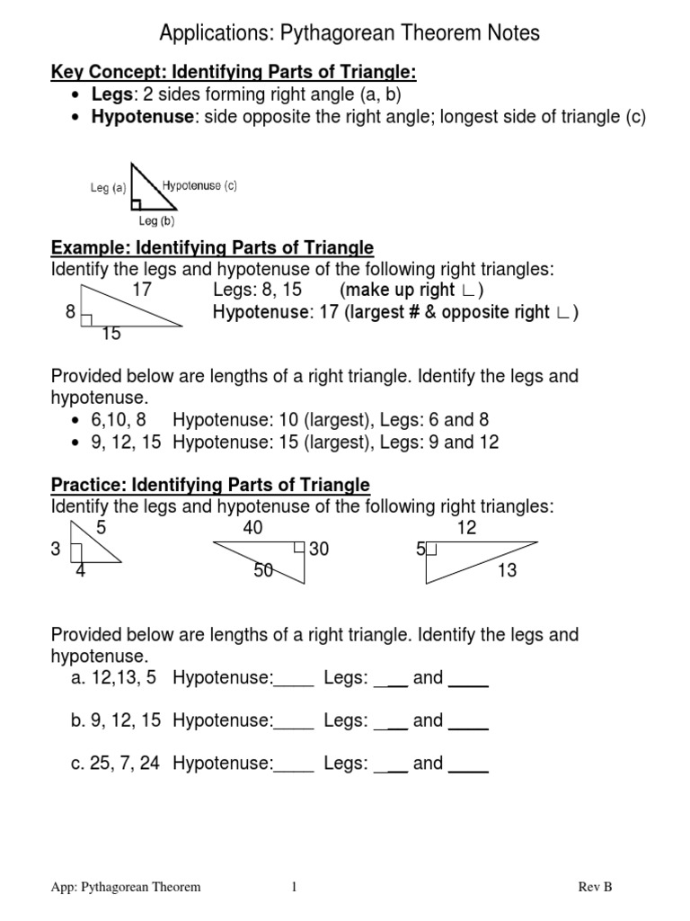 Pythagorean Theorem Notes and Practice | PDF | Classical Geometry | Euclid