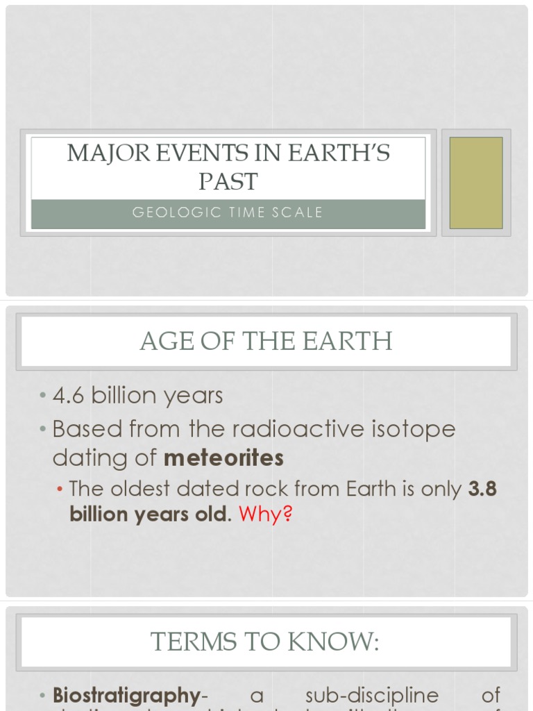 Major Events in Earth's History | PDF | Stratigraphy | Fossil