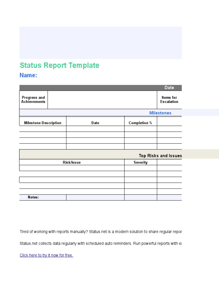 Status Report Template | PDF