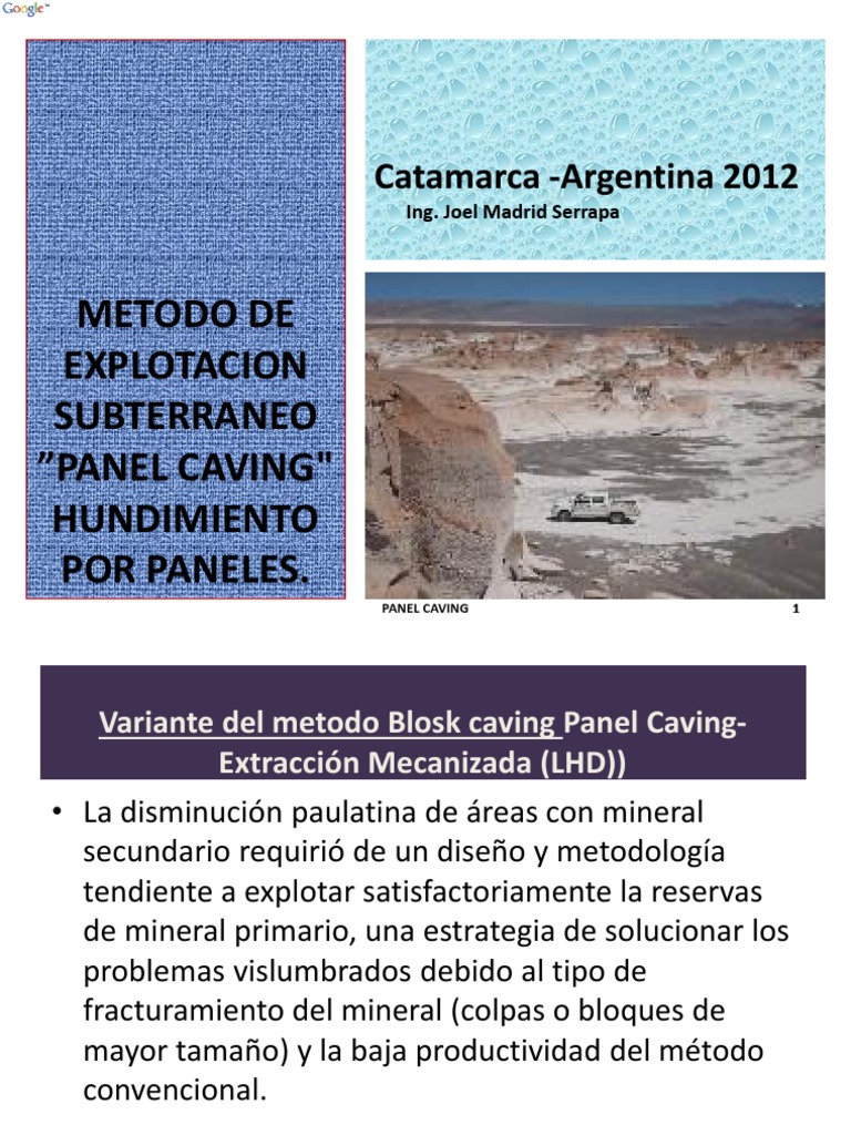 Panel Caving | PDF | Minería | Sectores Economicos