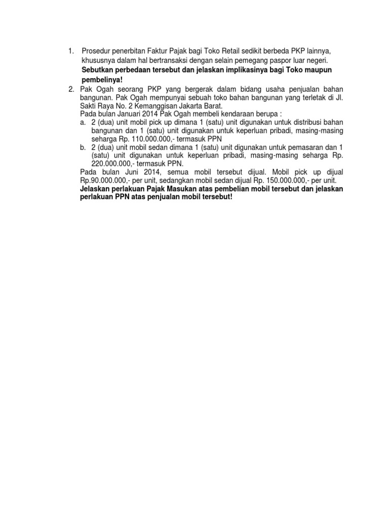 Contoh Soal PPN | PDF | Pengelolaan Keuangan & Uang