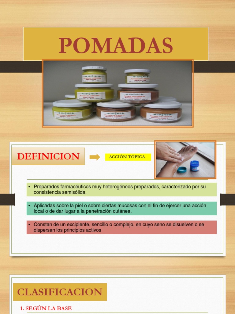 Tipos y Definición de Pomadas Farmacéuticas | PDF | Medicamentos con ...