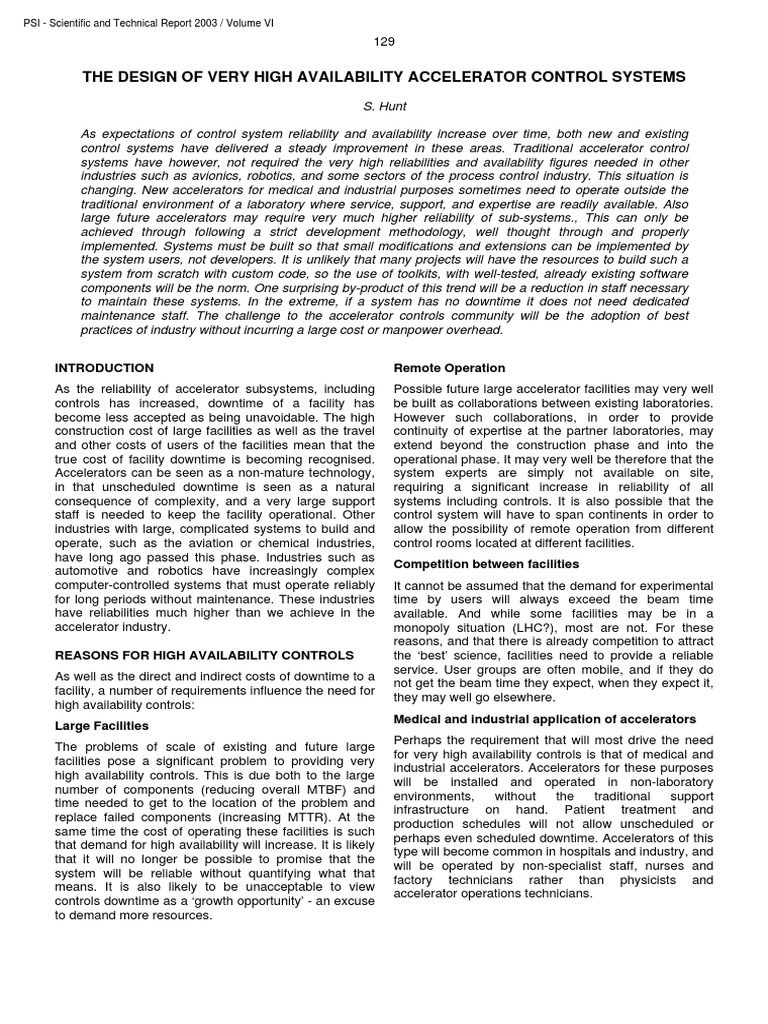 Design of Accelerator Control System | PDF | Reliability Engineering ...