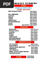 Iloilo City Emergency Hotlines | PDF | Safety | National Security