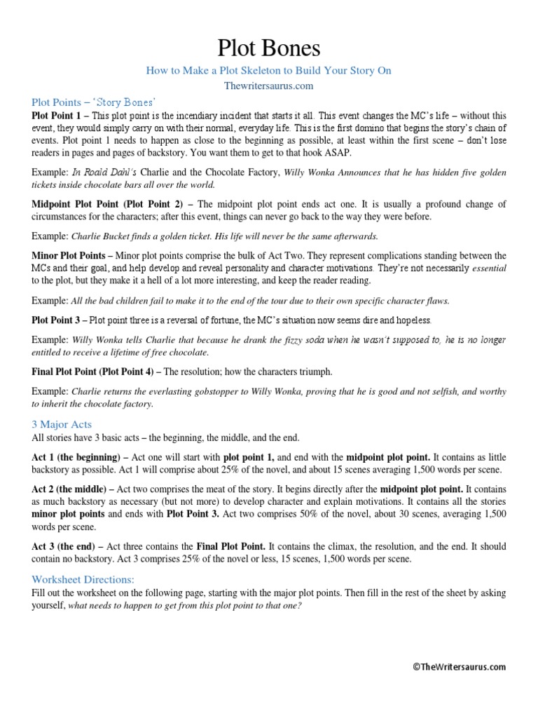 Plot Bones: How To Make A Plot Skeleton To Build Your Story On | PDF ...