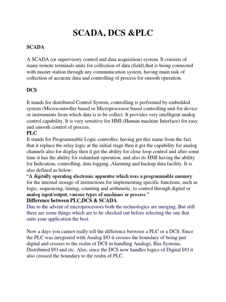 PLC Dcs Scada 2docx | PDF | Scada | Electronic Circuits