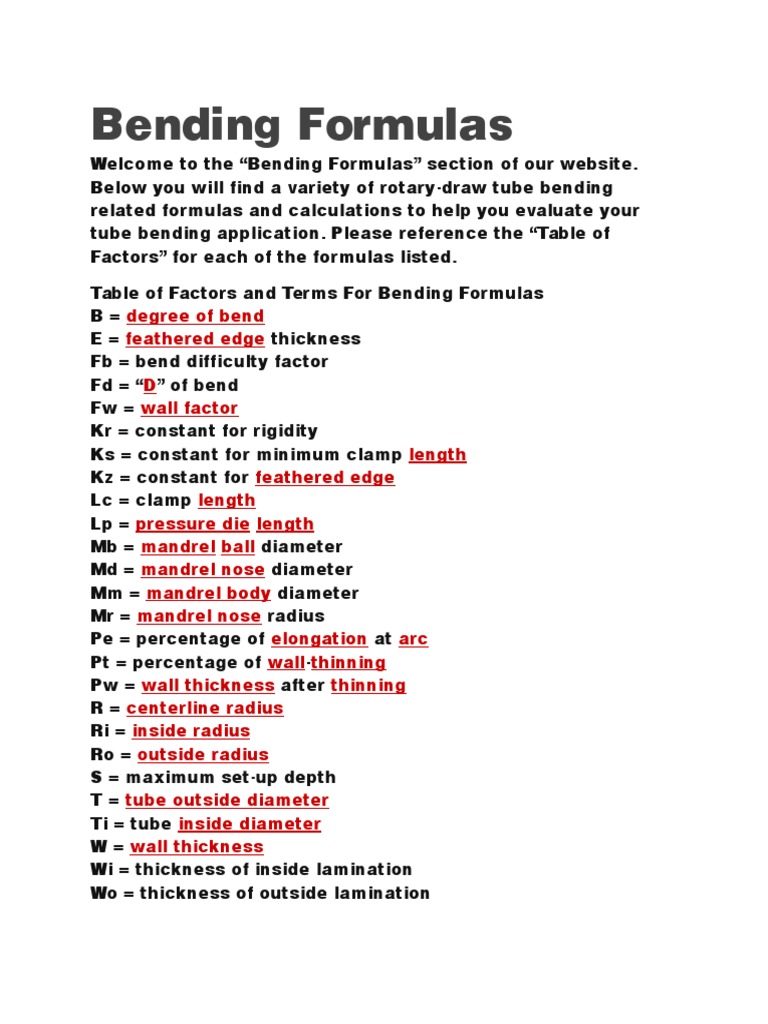 Bending Formulas | PDF | Mechanical Engineering | Building Engineering