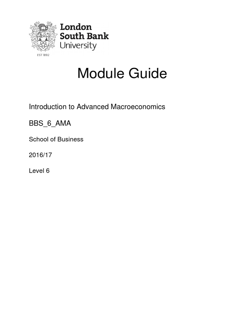 Introduction To Advanced Macroeconomics | PDF | Lecture | Macroeconomics Introduction To Advanced Macroeconomics | PDF | Lecture | Macroeconomics