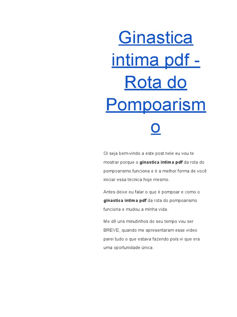 Ginastica Intima PDF - Rota Do Pompoarismo | PDF