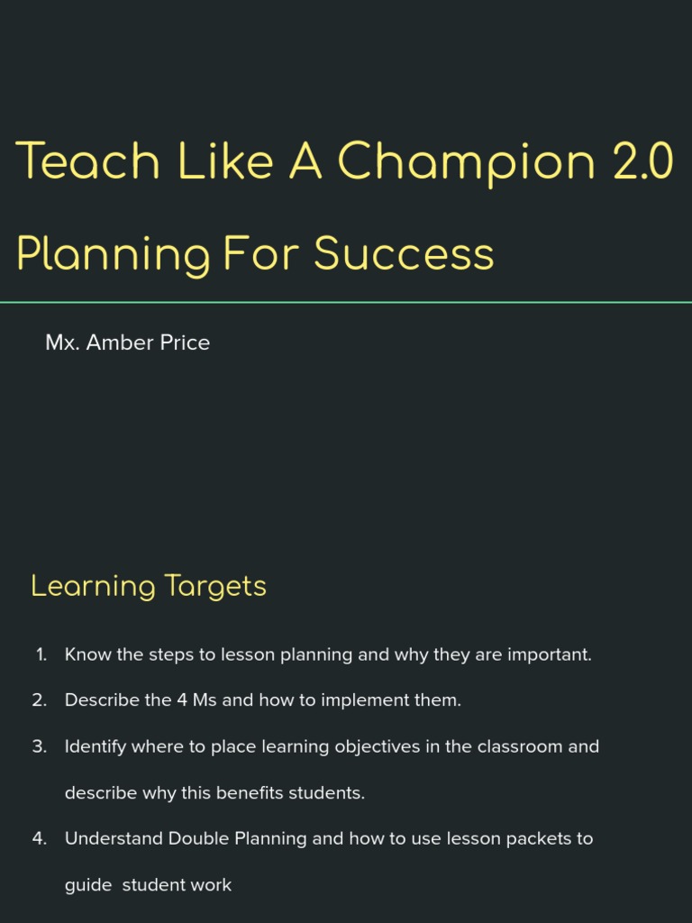 Planning For Success Lesson | PDF | Goal | Educational Psychology