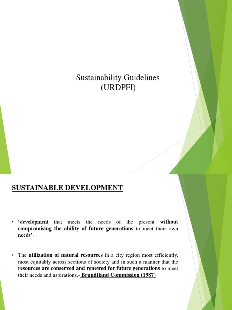 Sustainability Guidelines (Urdpfi) | Environmental Impact Assessment ...
