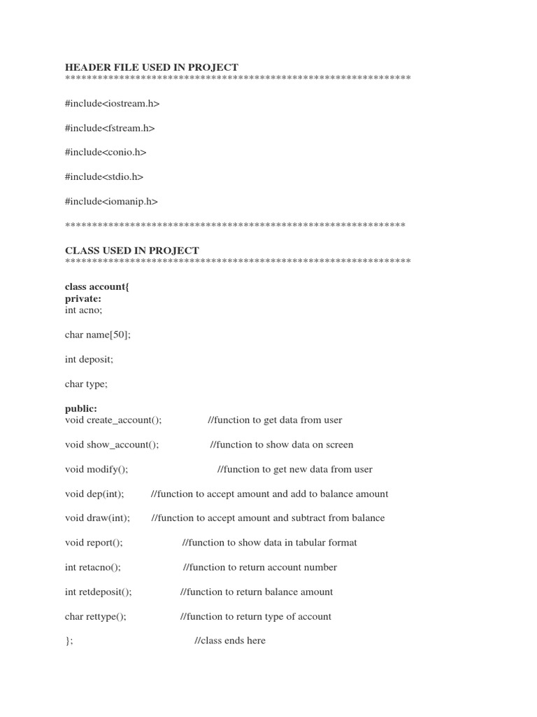 Bank Management C++ Project | PDF | Computer Data | Computing