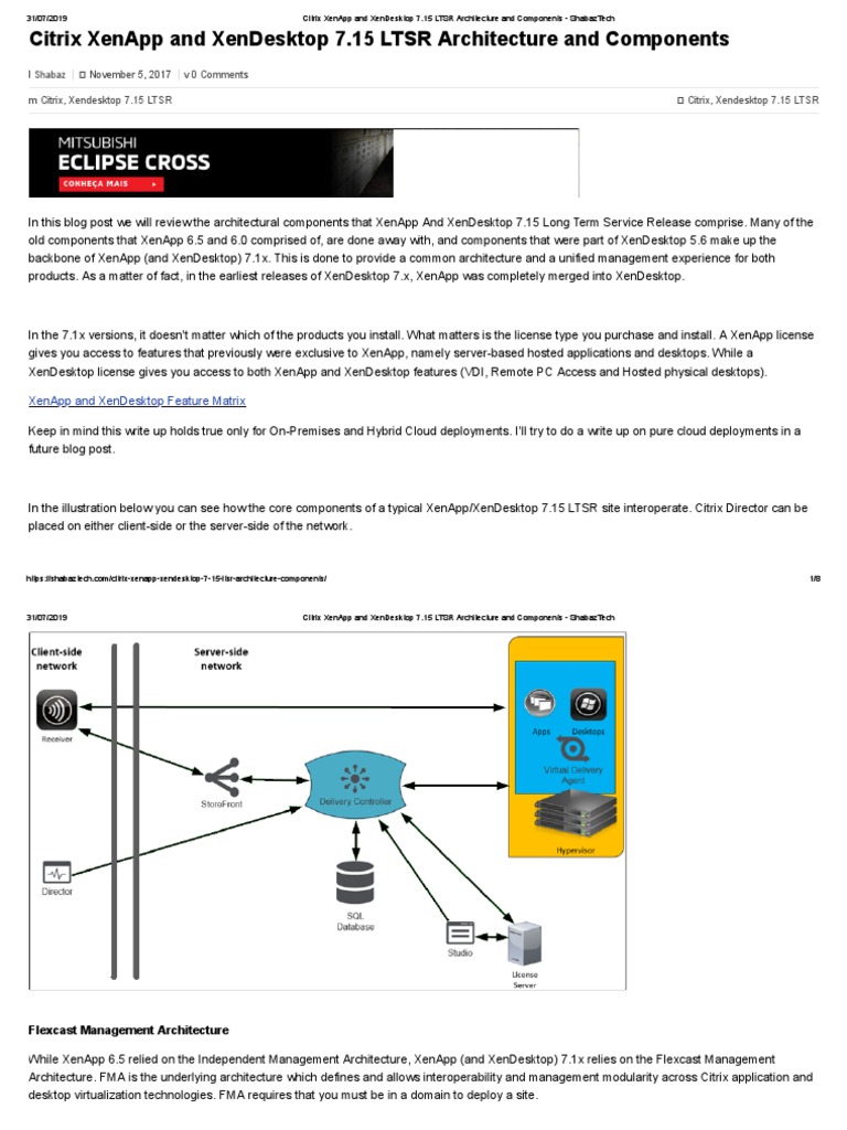 Citrix XenApp and XenDesktop 7.15 LTSR Architecture and Components ...