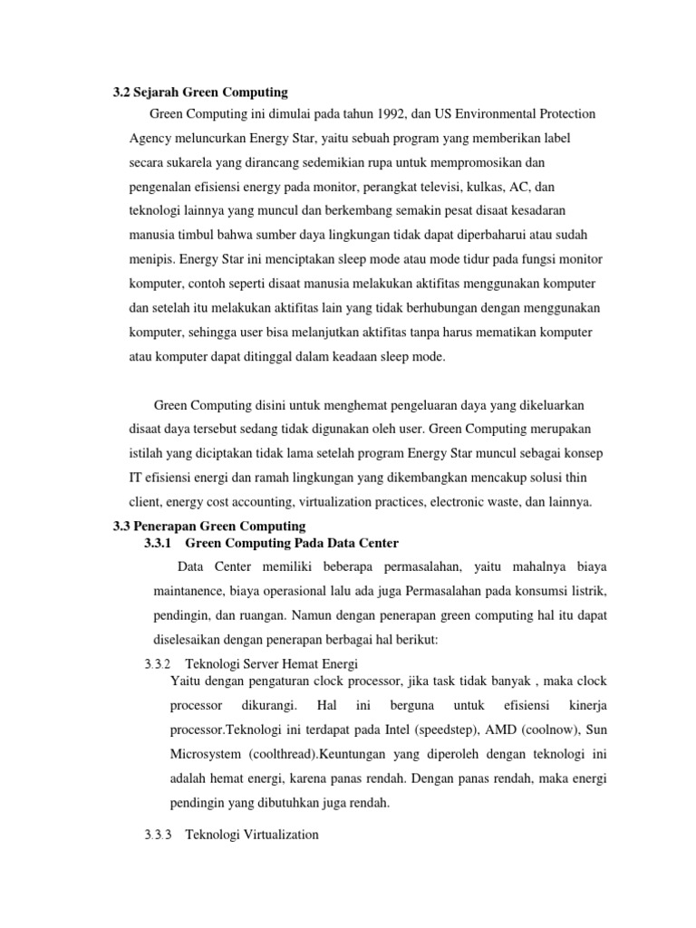 Green Computing History and Development | PDF