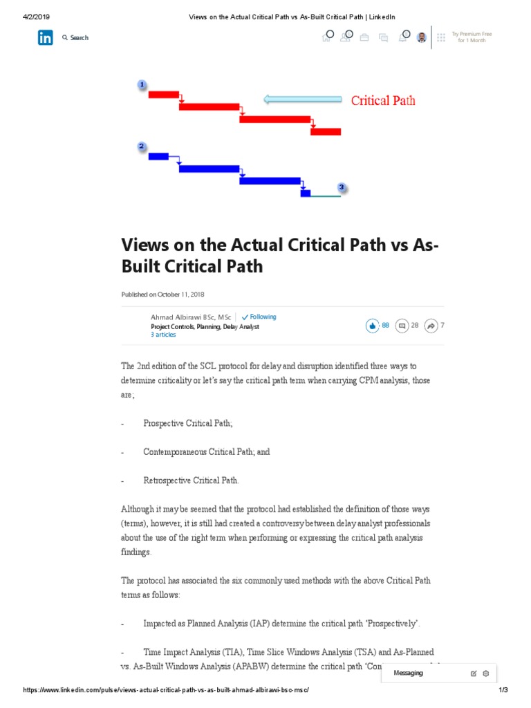 Views On The Actual Critical Path Vs As-Built Critical Path - LinkedIn ...
