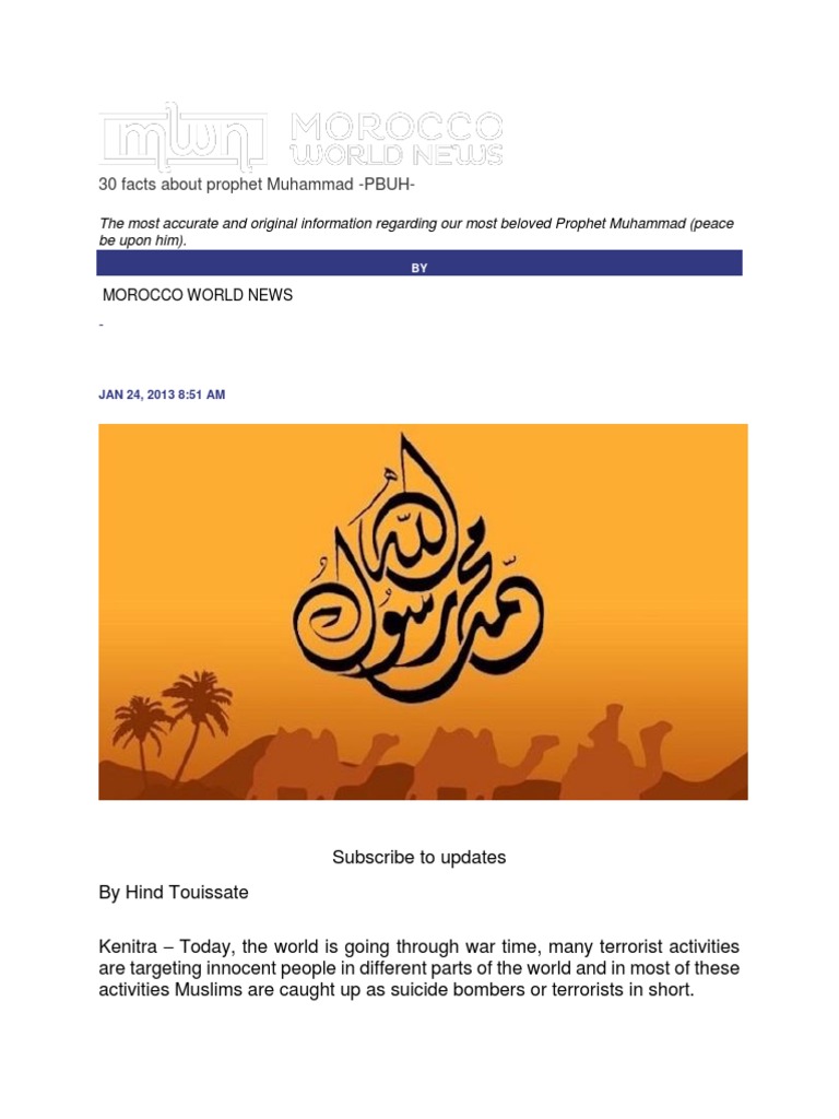 30 Facts About Our Prophet SAW | PDF | Muhammad | Prophets And ...