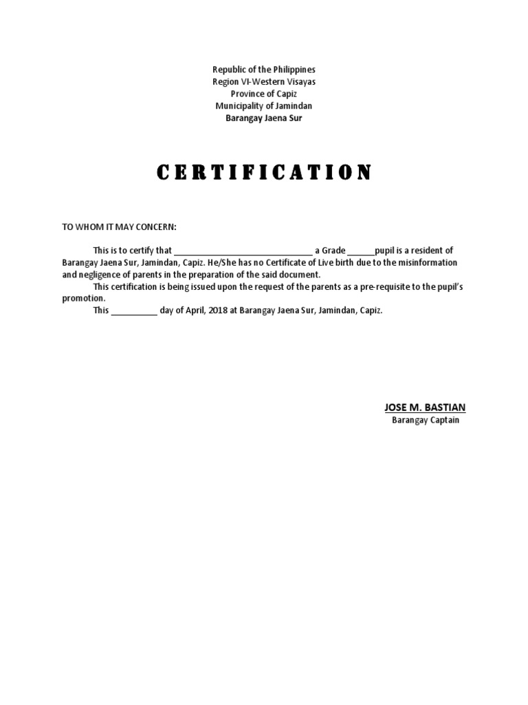 Certification of No Birth Certificate | PDF