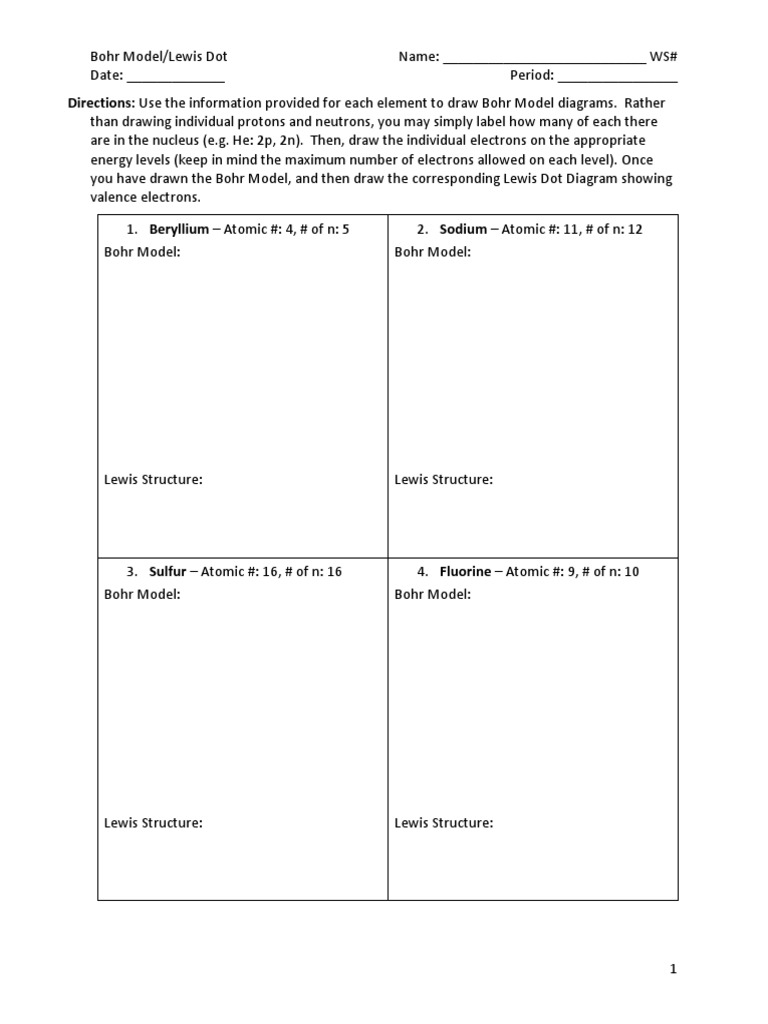 Bohr Model-Lewis Dot | PDF