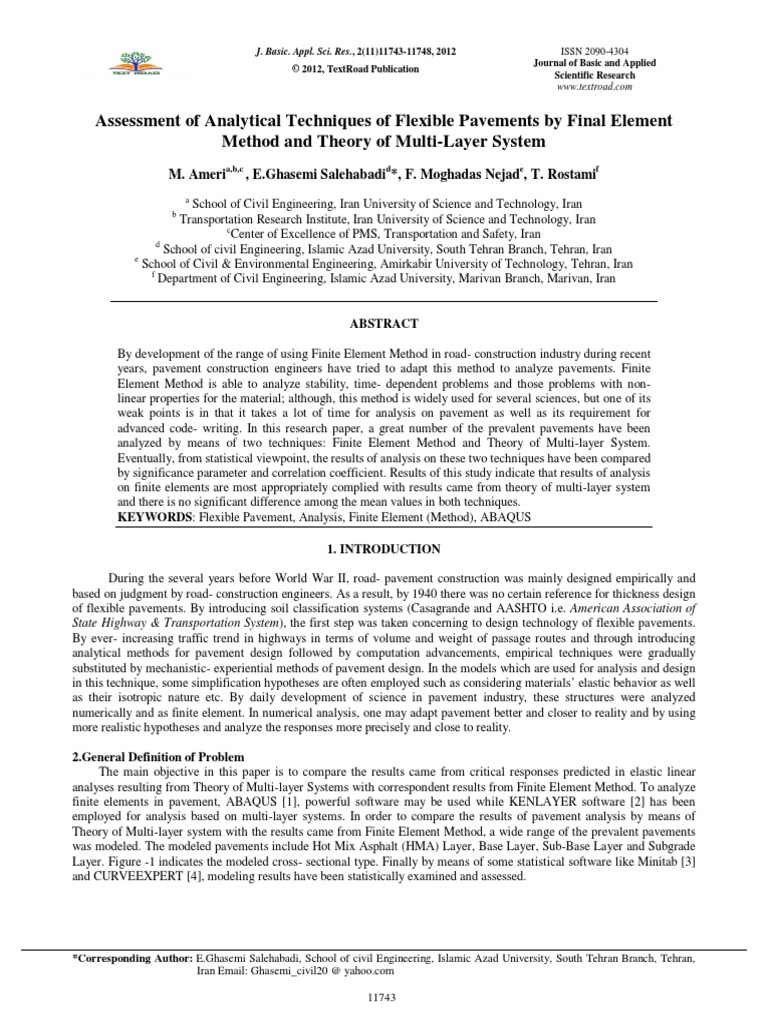 FEM in Pavement | PDF | Differential Equations | Equations