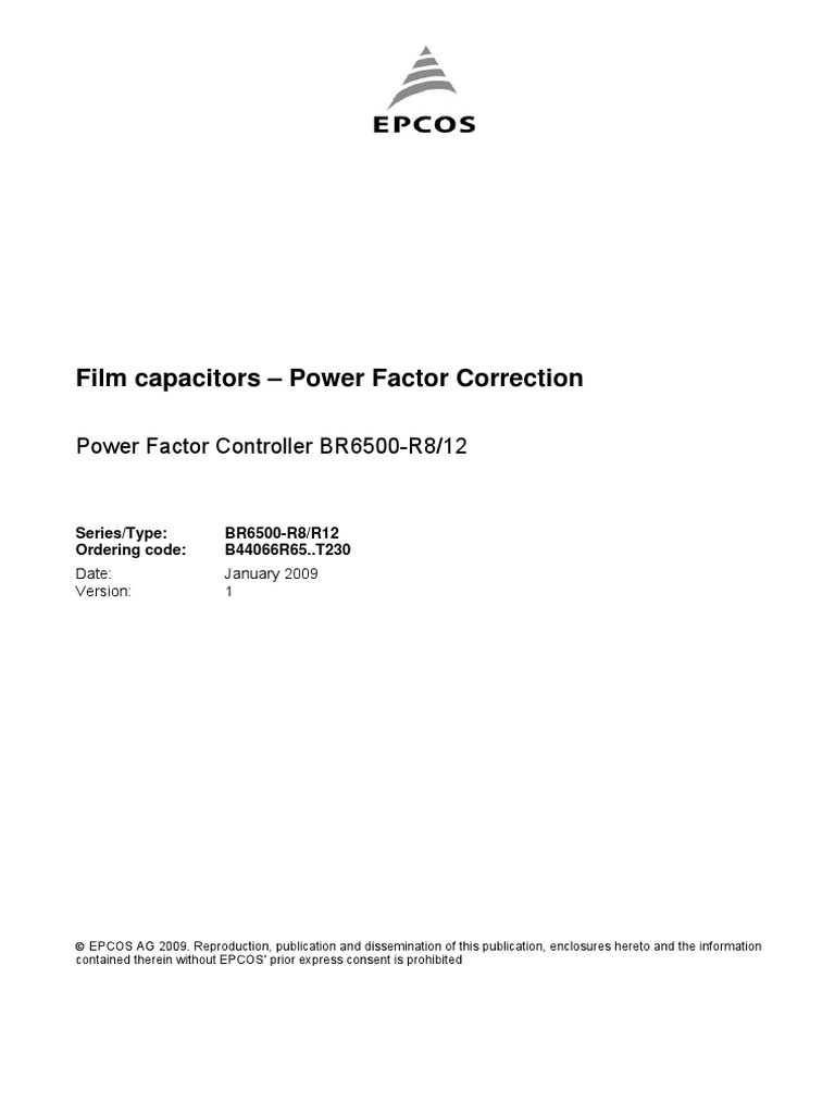 BR6500 Power Factor Controller | PDF | Electrical Engineering | Electromagnetism
