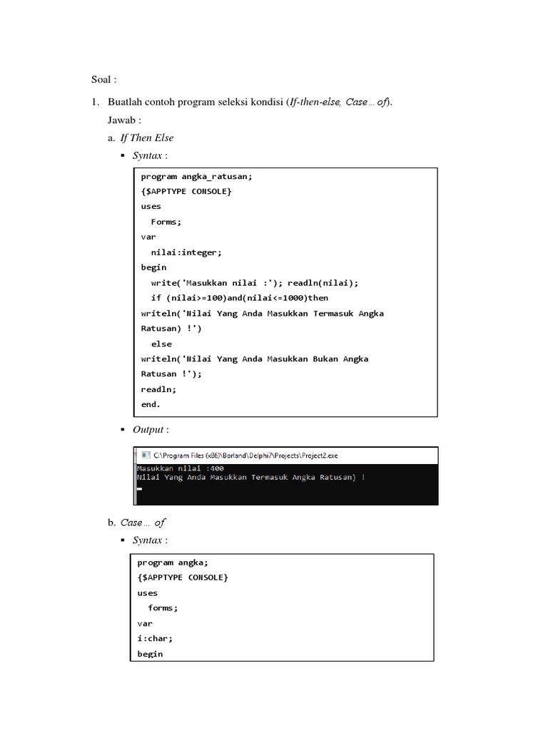 Conditional and Looping Programs in Pascal | PDF