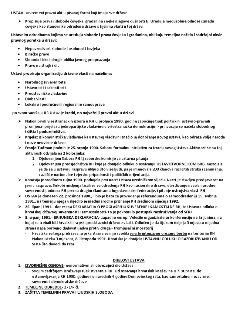 Ustav RH Skripta | PDF