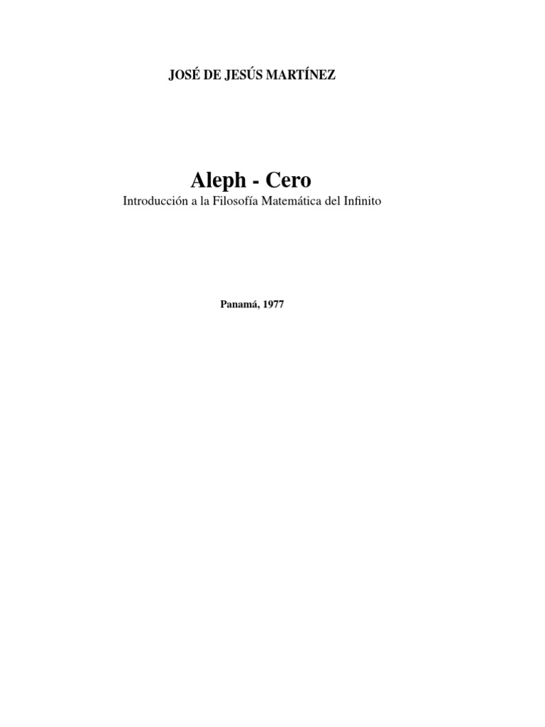 Aleph Cero | PDF | infinito | Conjunto (Matemáticas)