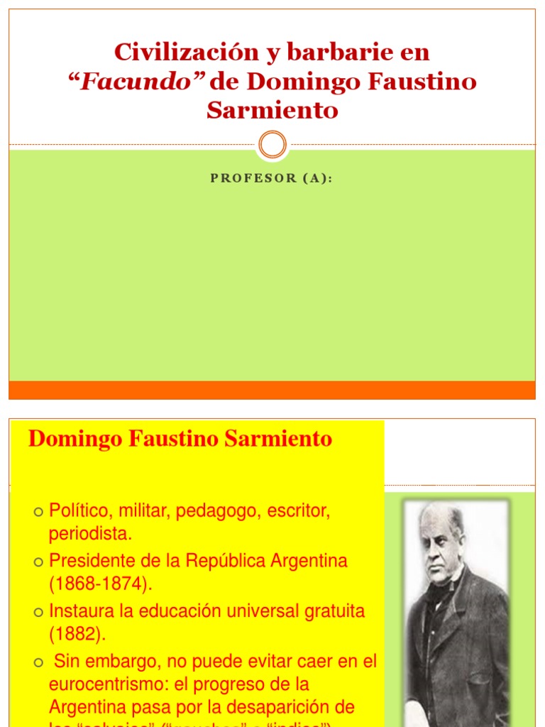 Apunte Civilizacion y Barbarie en Facundo de Domingo Sarmiento | PDF | Educación avanzada