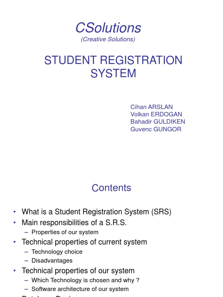 Student Registration System Overview | PDF | Database Design | Databases