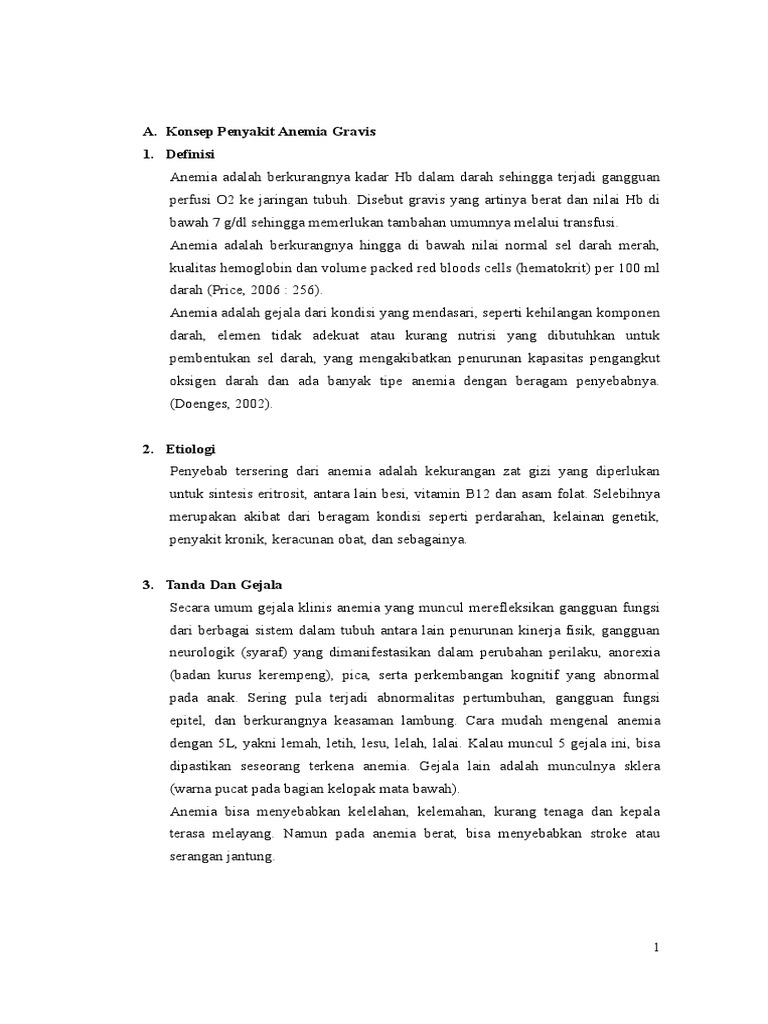 Penyakit Anemia Gravis: Gejala dan Penanganan | PDF