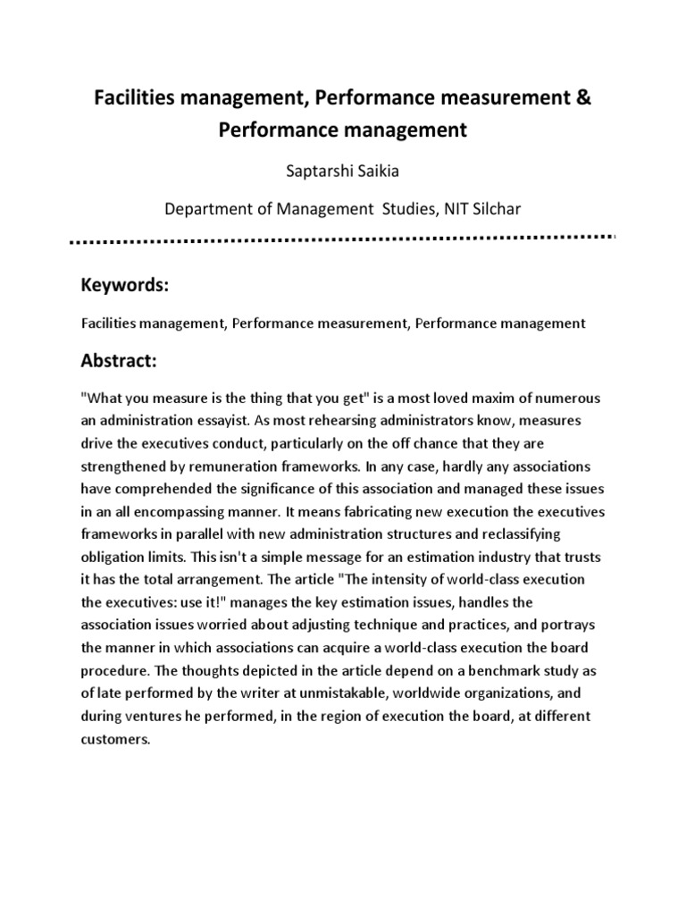 Performance Measurement & Performance Management | PDF | Evaluation ...