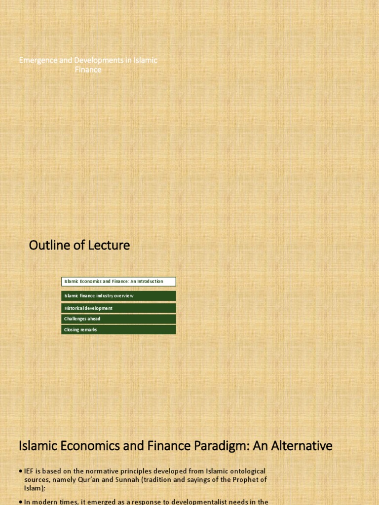 Emergence of Islamic Finance | PDF | Islamic Banking And Finance | Banks