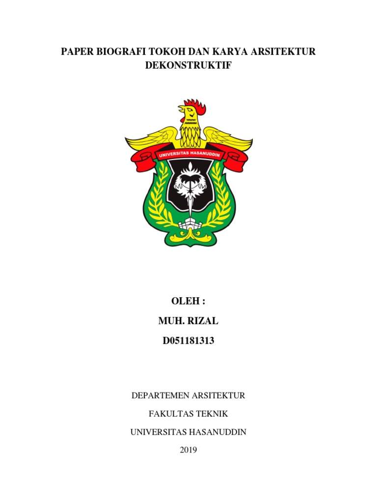 Paper Biografi Tokoh Dan Karya Arsitektur Dekonstruktif | PDF | Seni