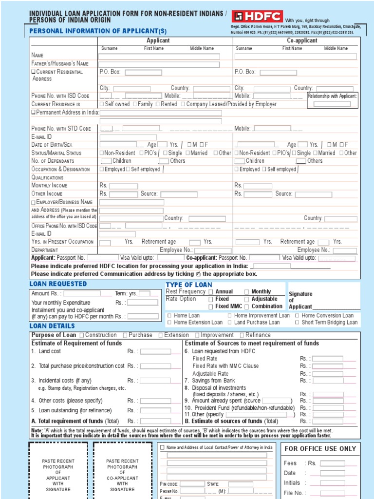 Application Form | PDF | Loans | Refinancing