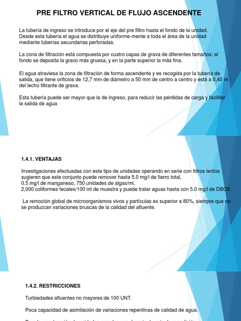 Prefiltro Vertical de Agua Potable | PDF | Filtración | Colector de ...
