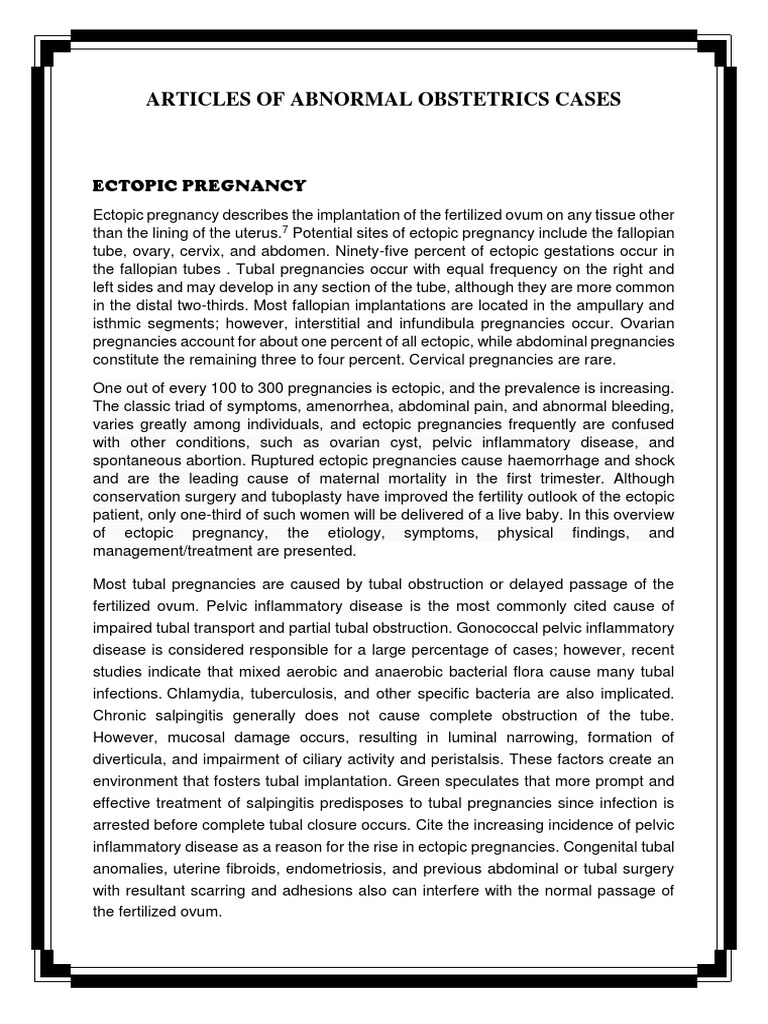 Articles of Abnormal Obstetrics Cases | PDF | Preterm Birth | Childbirth