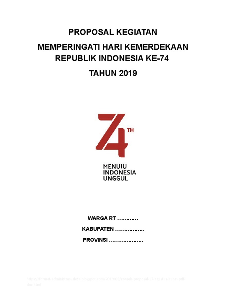 Contoh Cover Proposal HUT RI 2025 | PDF