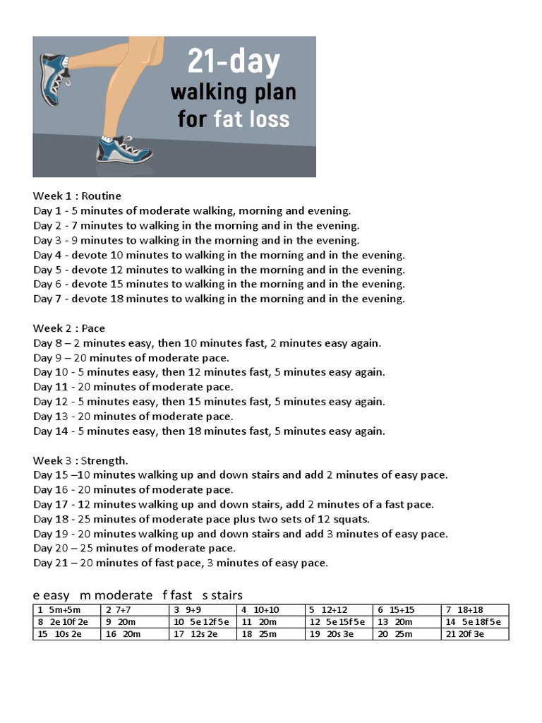 Moderate Walking Routine Plan | PDF