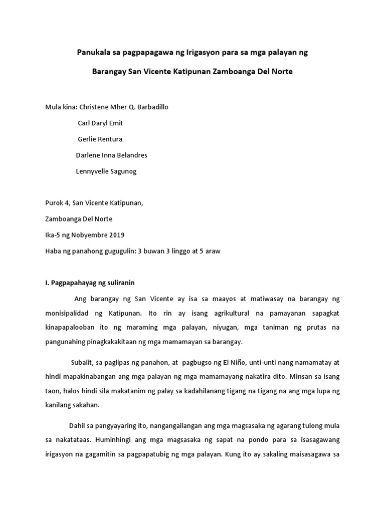 Panukalang Proyekto | PDF