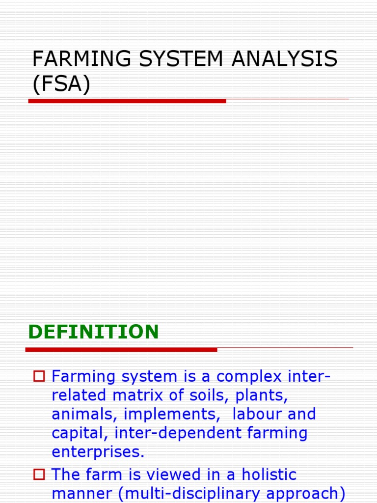Farming System Analysis Fsa | PDF | Finance & Money Management ...