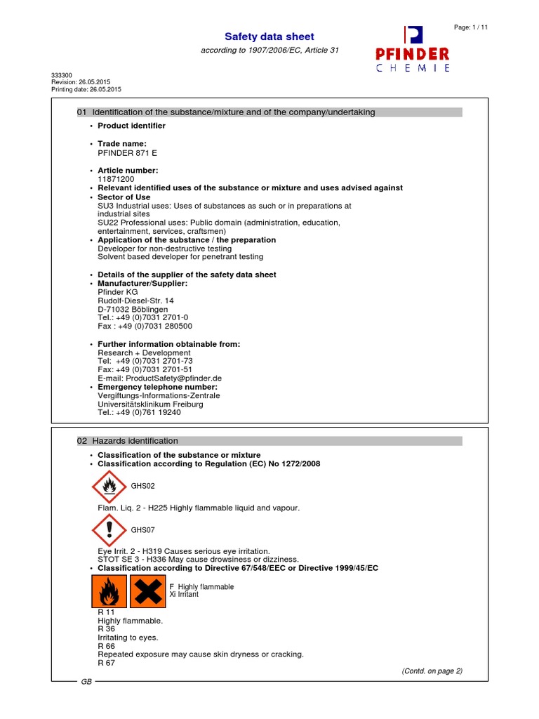 Data Sheet | PDF | Firefighting | Dangerous Goods