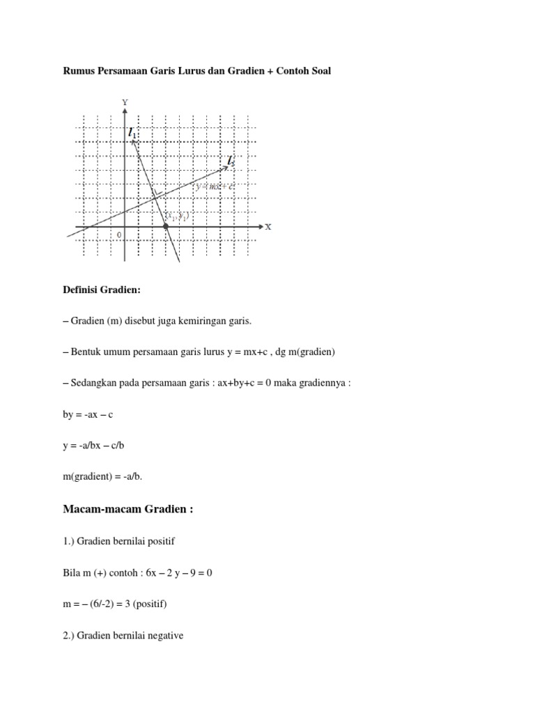 Rumus Persamaan Garis Lurus Dan Gradien | PDF