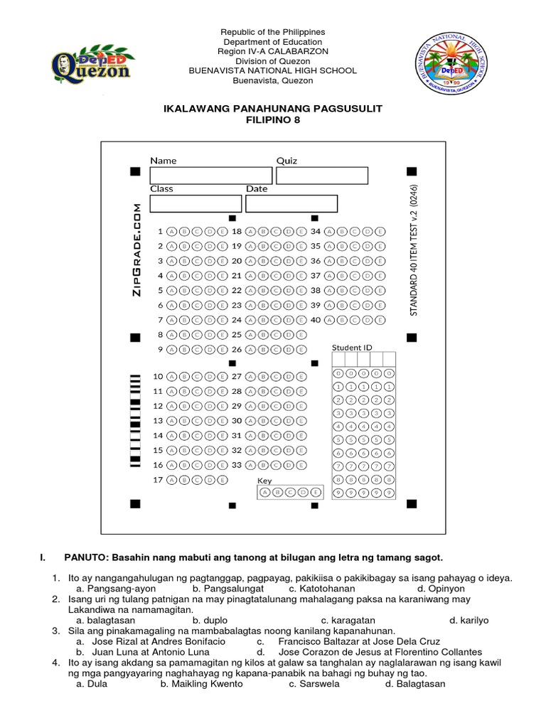 2nd Quarter Filipino 8 V.zip | PDF