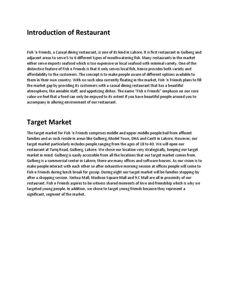 Introduction of Restaurant | PDF