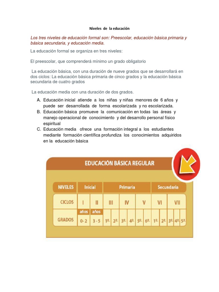 Niveles de La Educación | PDF